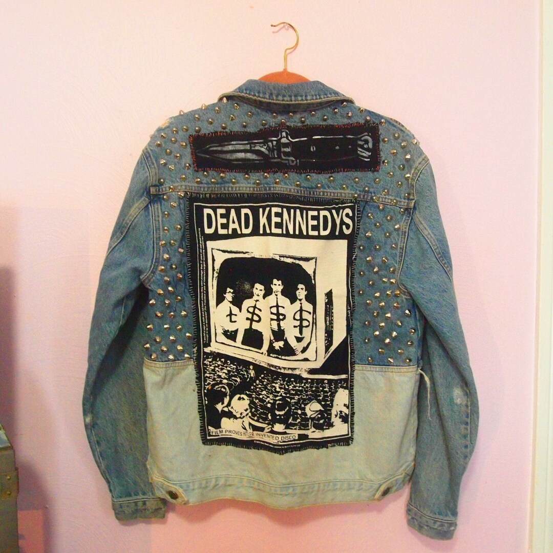Custom Cut-and-sew Punk Trucker Jacket Dead Kennedys XL Two-tone Denim ...