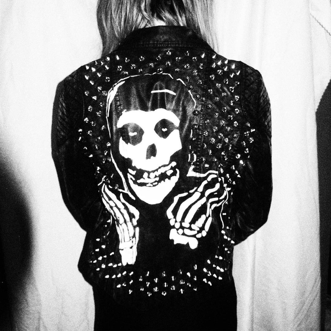 The Misfits Crimson Ghost Custom Studded Hand Painted Faux Leather ...