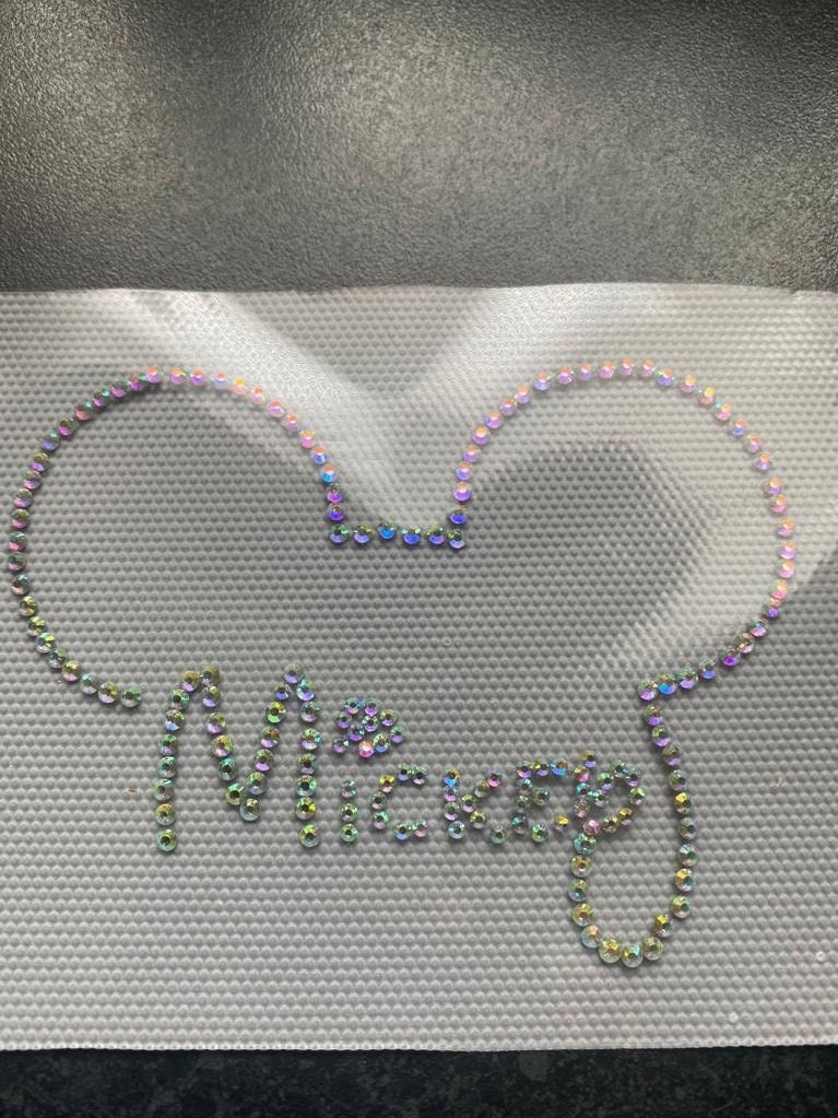 Hotfix Rhinestone Disney Mickey Mouse Transfer - Etsy