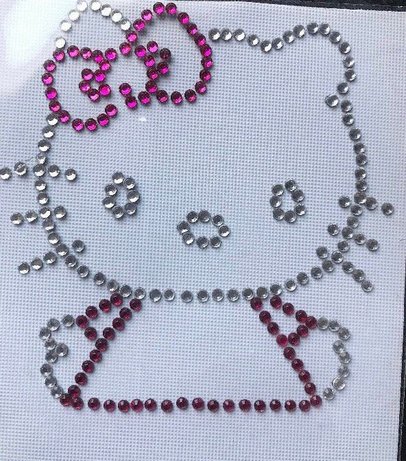 Hotfix Rhinestone HELLO KITTY Transfer Motif Appliqué Iron On - Etsy