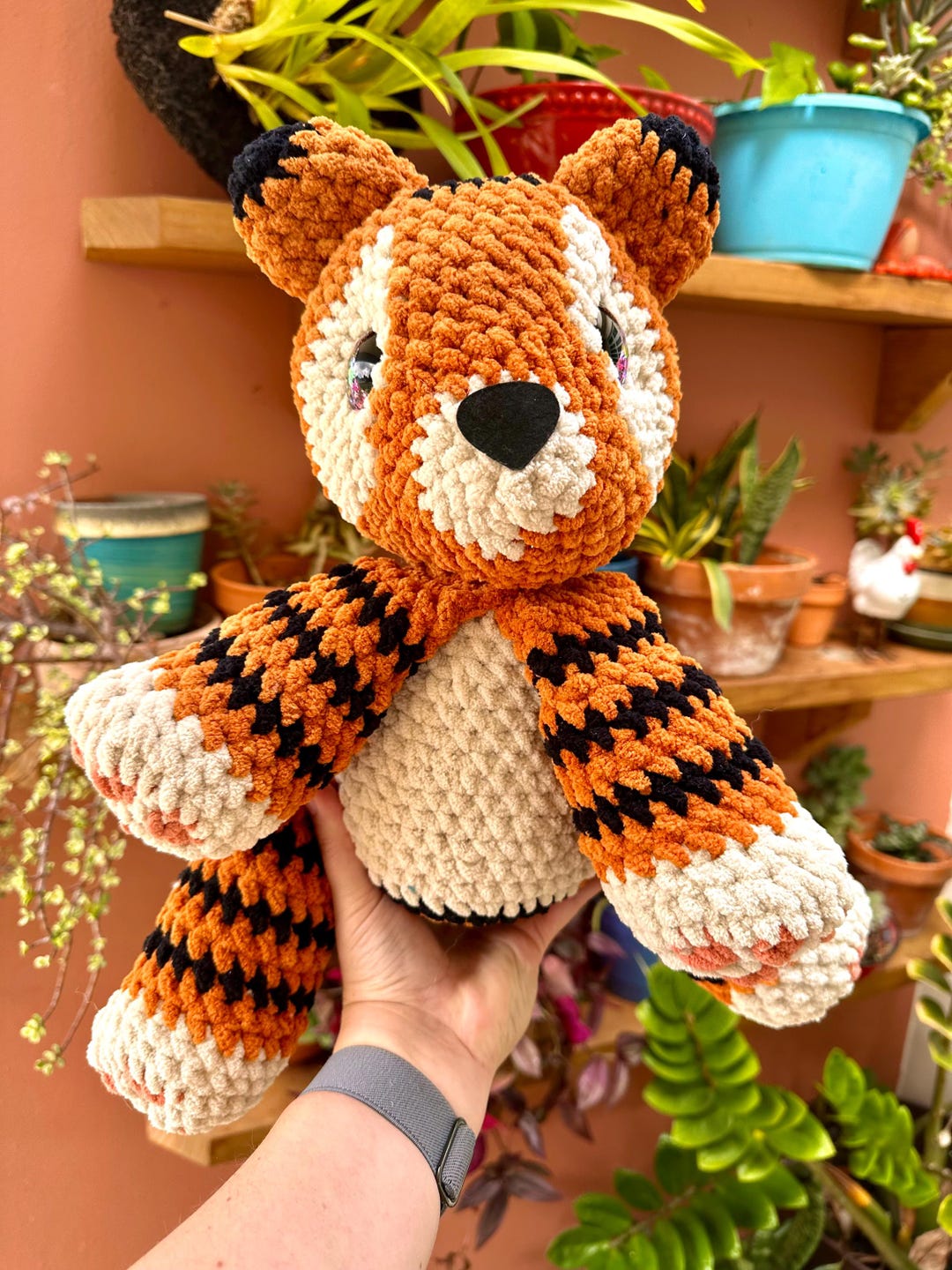 Tiger Plushie, Tiger Toy Plush, Ready to Ship Tiger Crochet Plushie ...