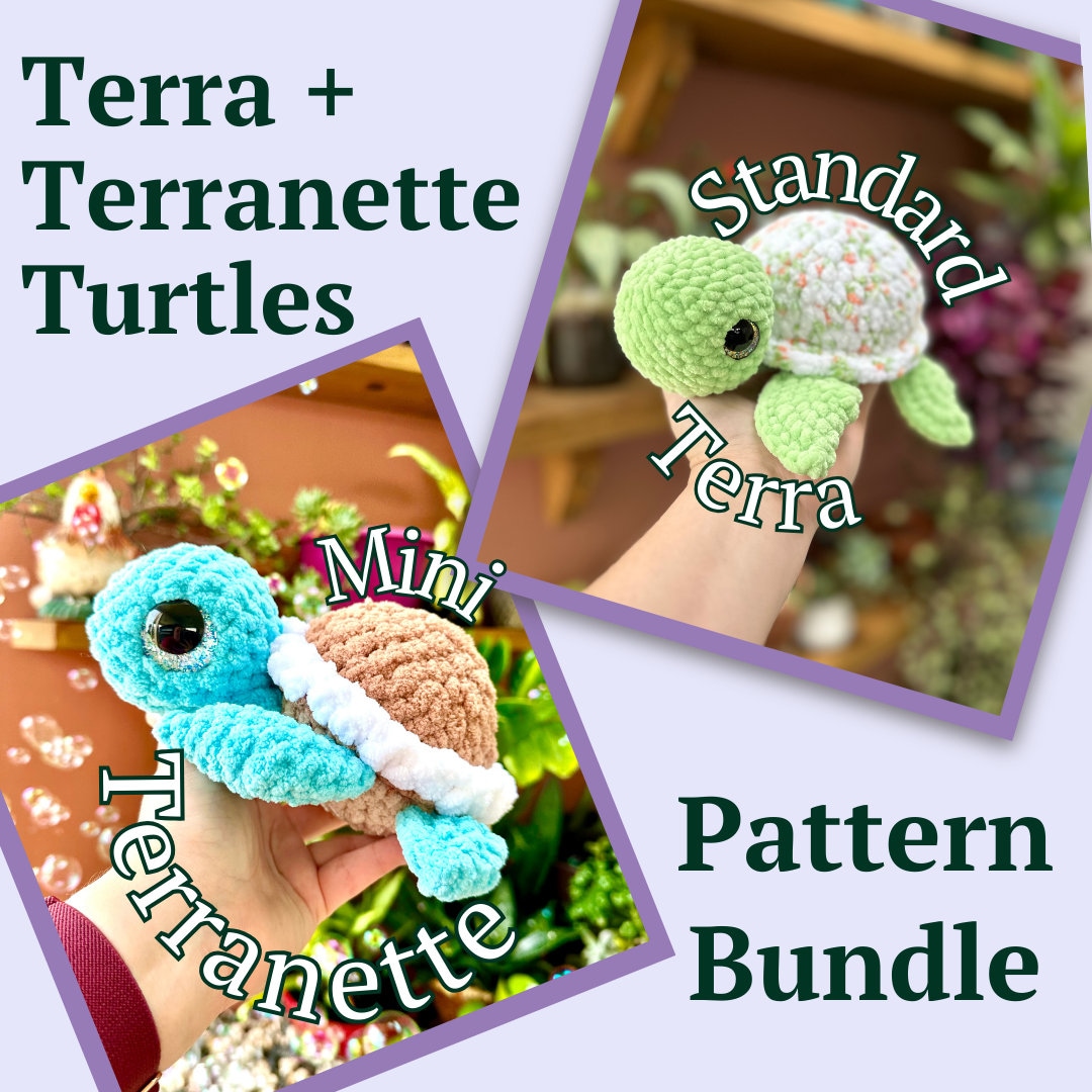 Crochet Turtle Pattern Bundle: Terra & Terranette, Beginner Friendly ...