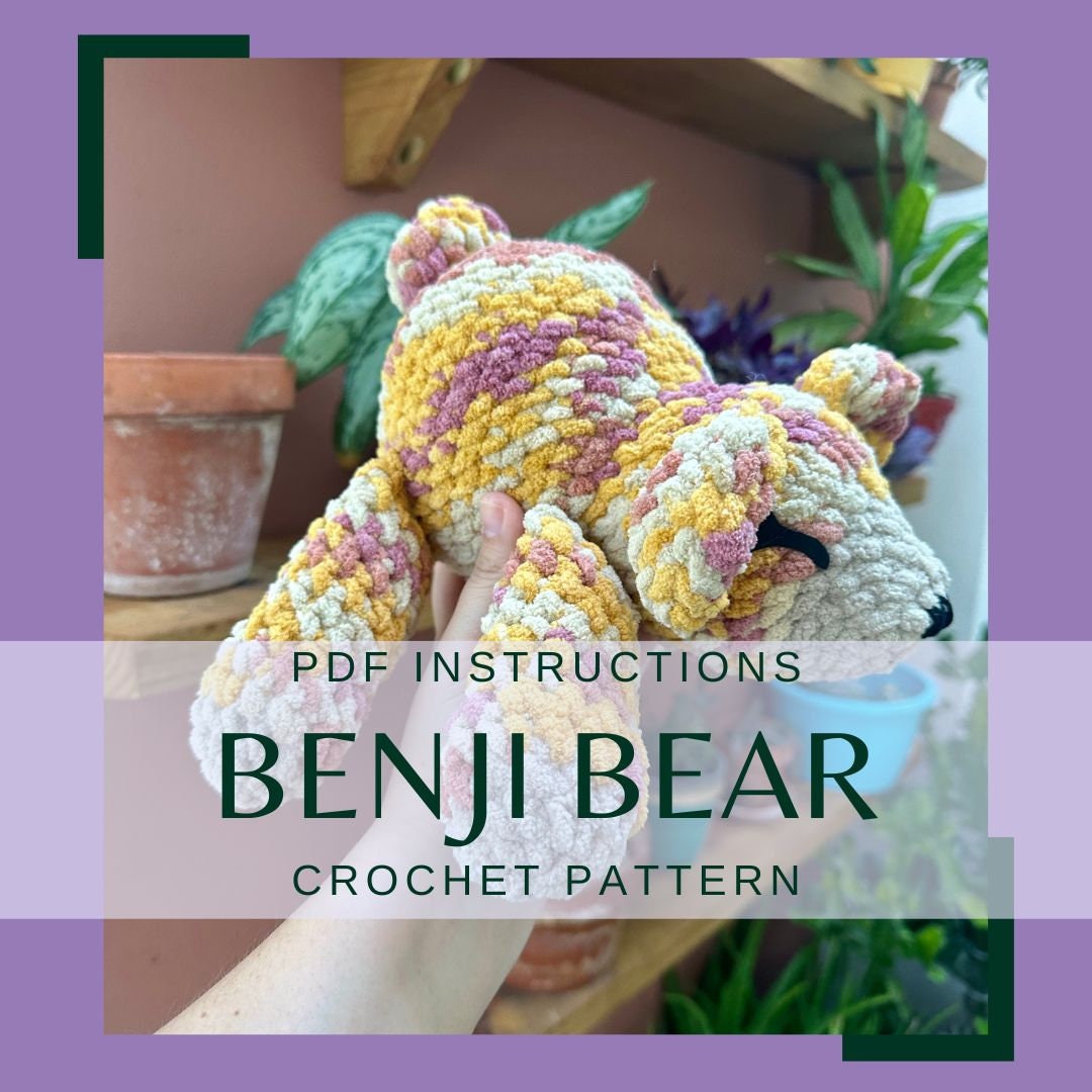 Crochet Bear Pattern, Bear Crochet Pattern, No Sew Crochet Plushie Pattern, Easy Beginner ...