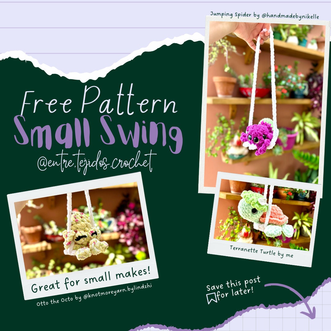 Plushie Swing Crochet Pattern Small Hanging Swing Hanging Plushie ...