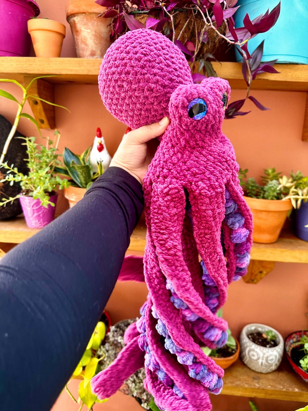 Lifesize Octopus Plush Purple Anchor Octopus Plushie 48 Inches - Etsy