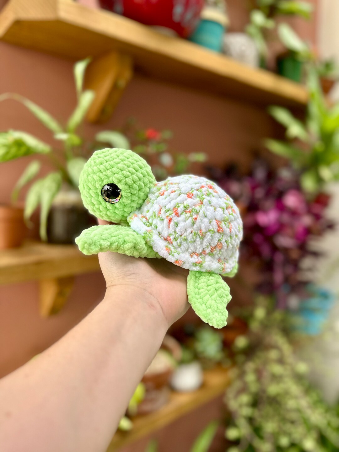 Crochet Turtle Plushie, Turtle Amigurumi, Emotional Support Plushie ...