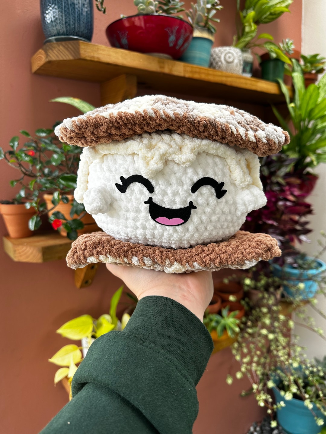 Crochet Smores Plushie, Food Crochet Plushie, Emotional Support Plushie ...