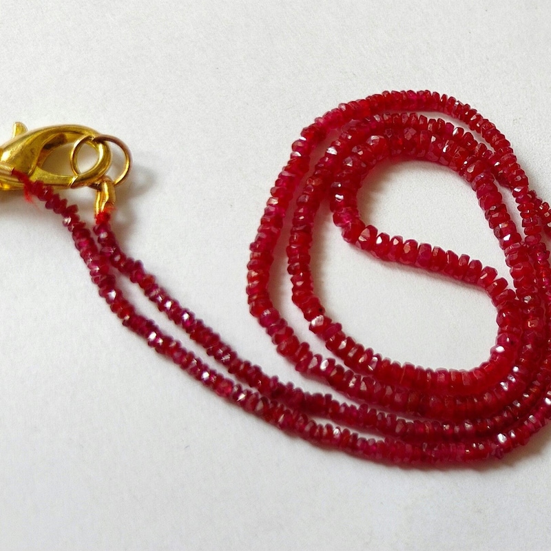 Ruby Beads Necklace - Etsy