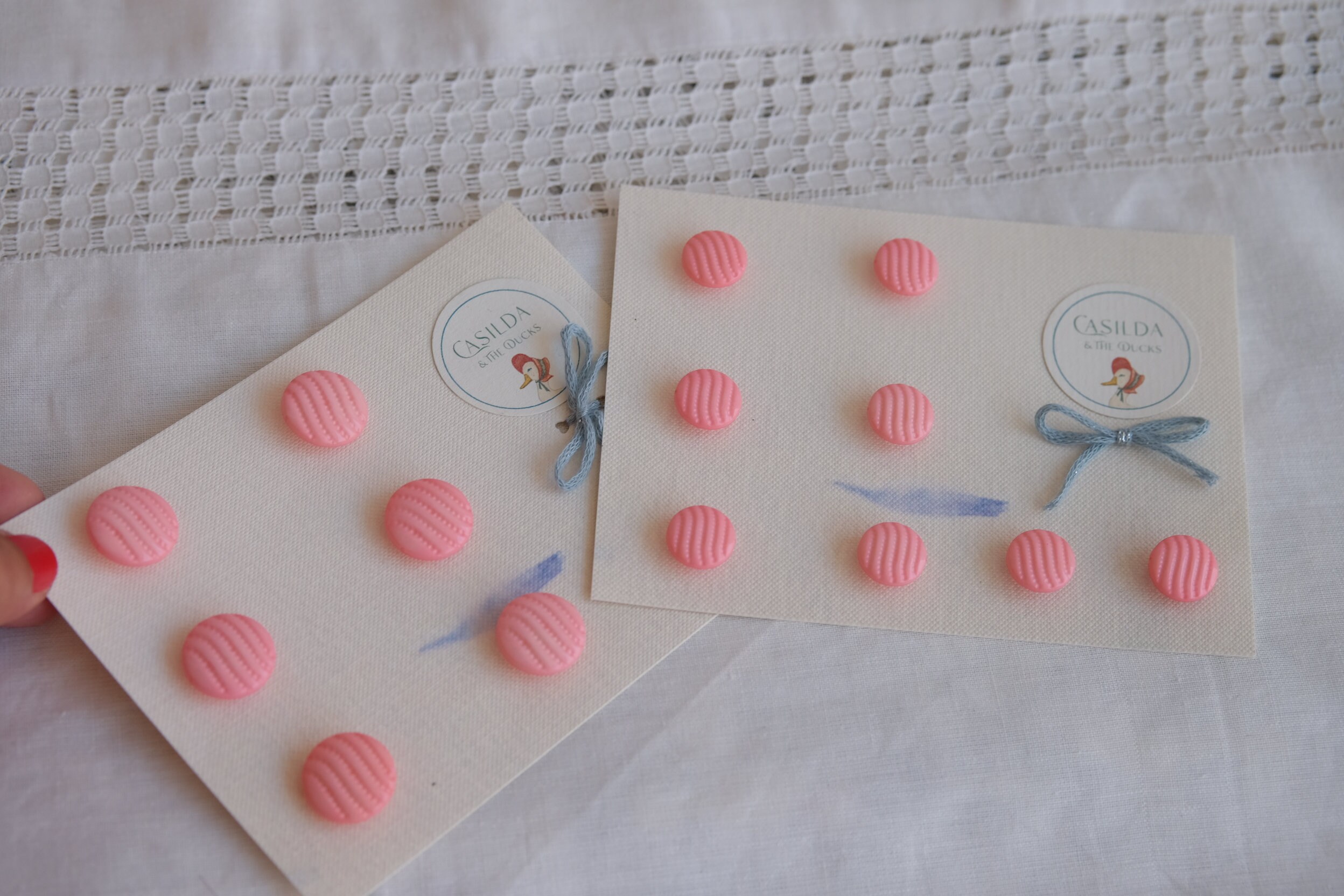 Pink Vintage Buttons 15mm, 1970s Buttons, Stripped Pink Plastic Buttons ...