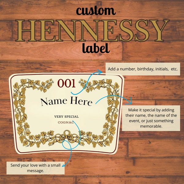 Hennessy Label - Etsy