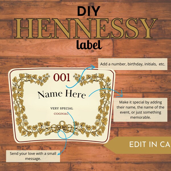 Hennessy Label - Etsy