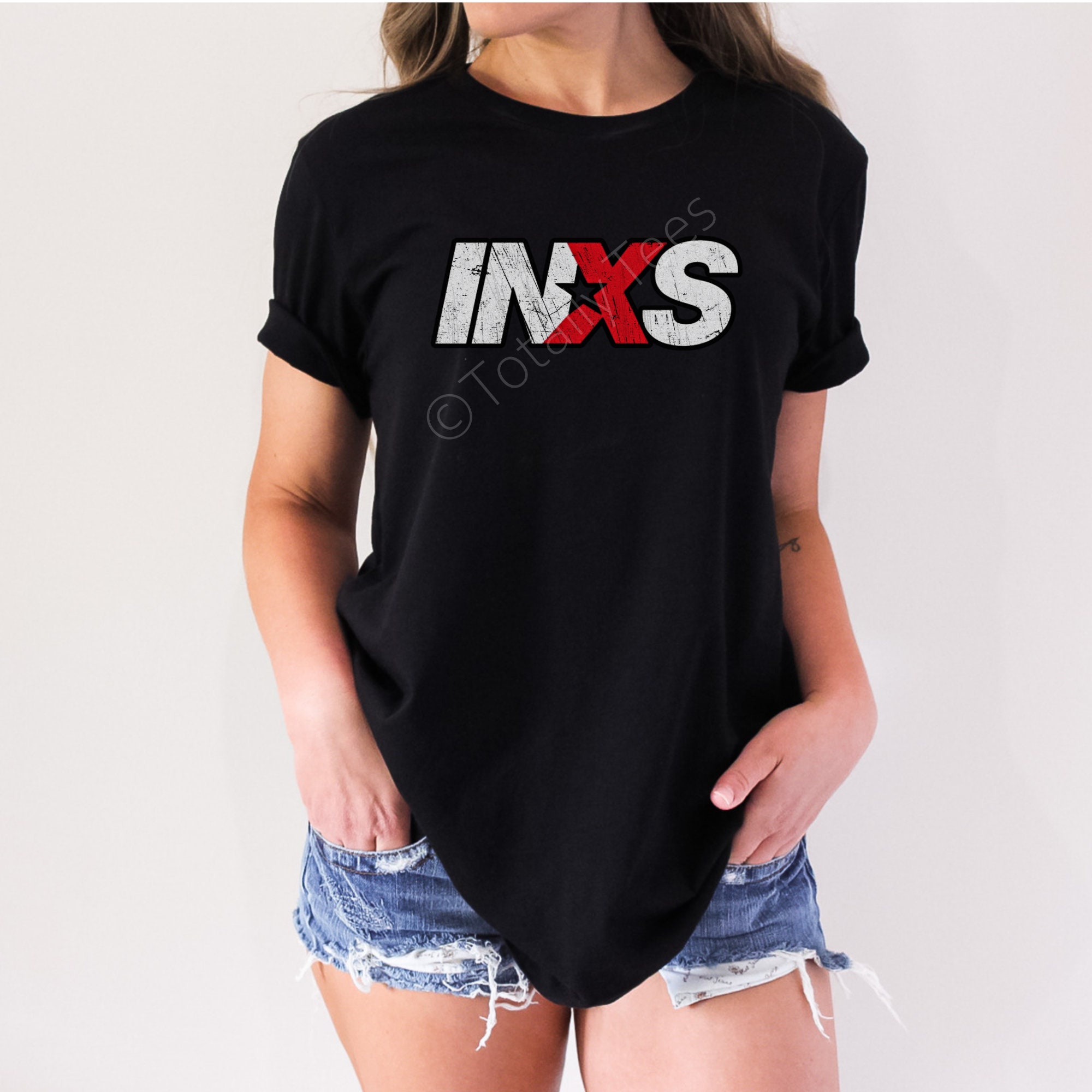 INXS Logo T-shirt Tshirt Tee Shirt T Shirt Band Tee Vintage Aesthetic ...