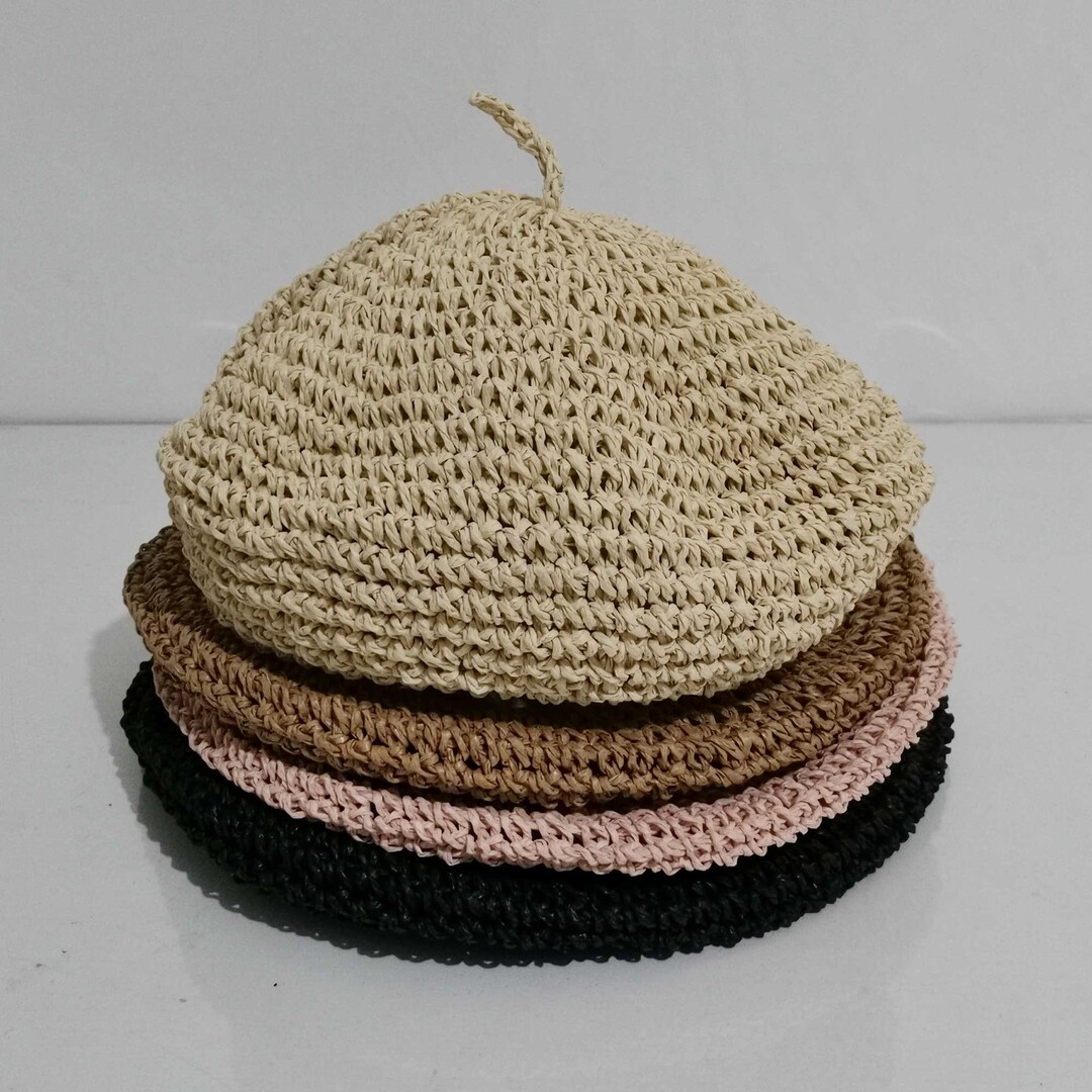 Vintage Style Straw Beret Hat, Beach Hat, Women Sun Hat, Straw Hat ...
