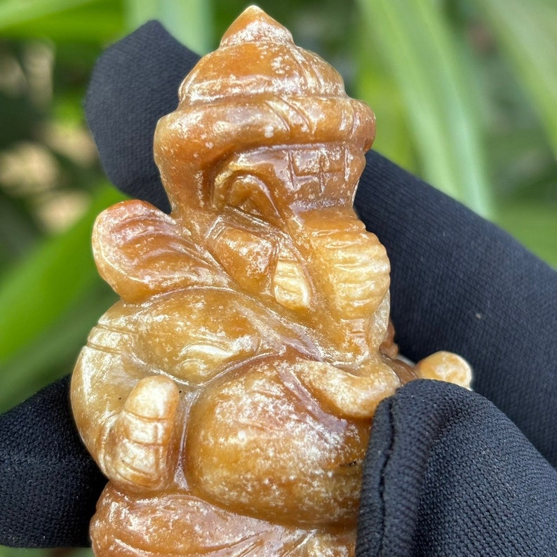 2.8 Gorgeous Natural Hand-carved Honey Brown Jade Statue Portraying the ...