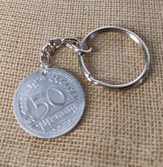 100 Year Old German Currency Coin Keychain Dated 1921 | Etsy