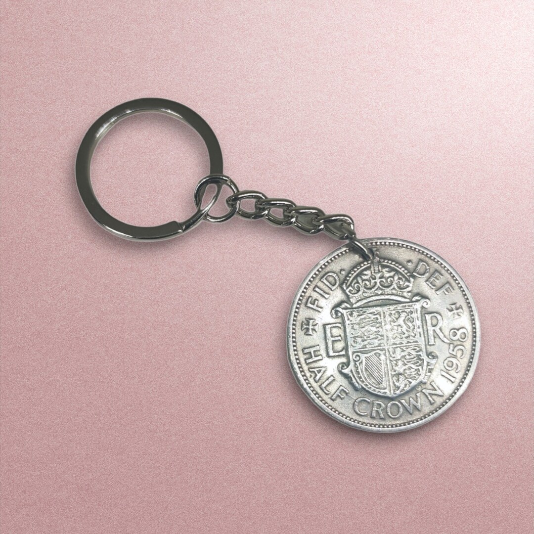 1950's Young Queen Elizabeth II Half Crown British Coin Keychain - Etsy