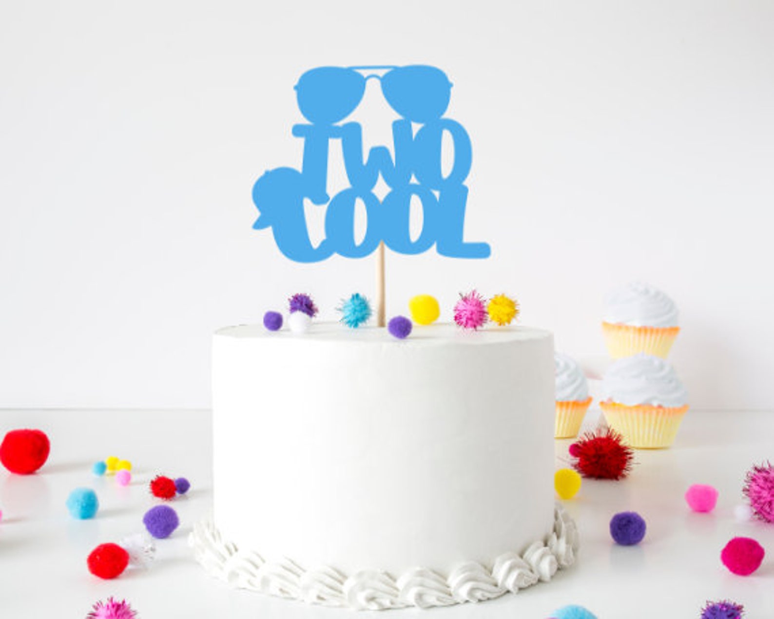 Two Cool Cake Topper SVG 2nd Birthday Cake Topper SVG 2 Cool - Etsy