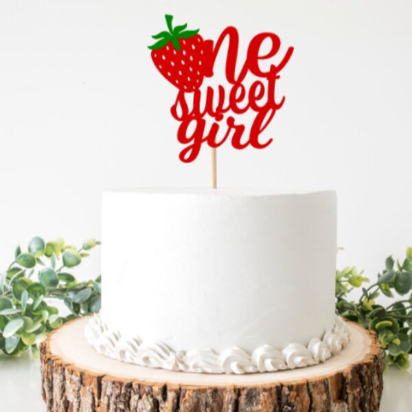 Strawberry Cake Topper Svg - Etsy