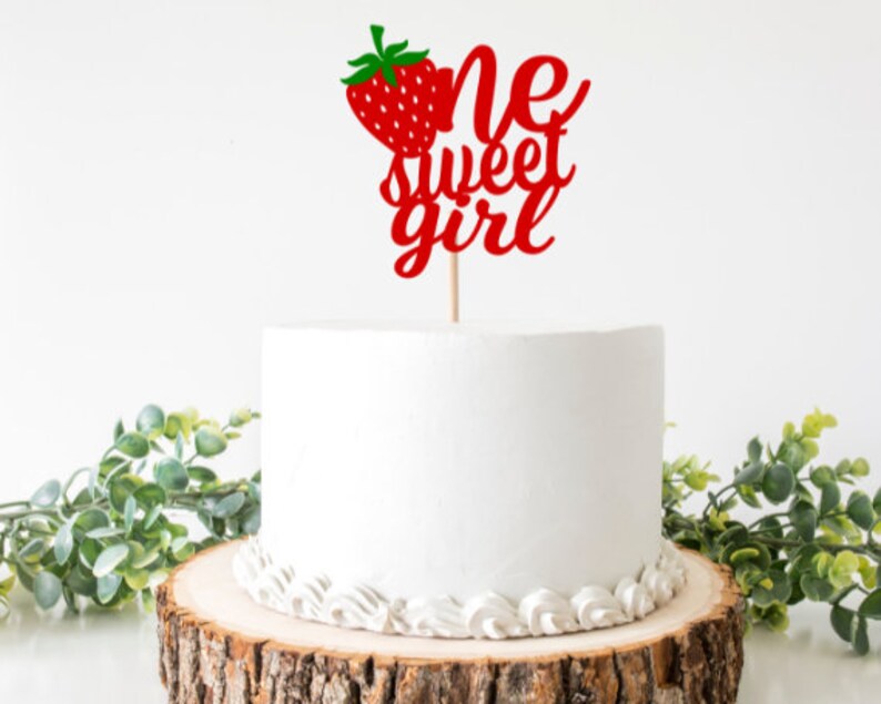 Sweet One Cake Topper SVG Strawberry One Birthday SVG 1st - Etsy Australia