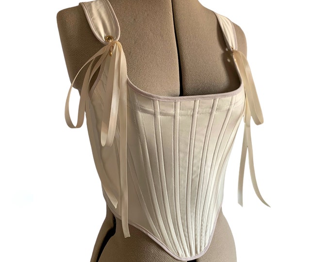 Handmade Cream Satin Corset - Etsy