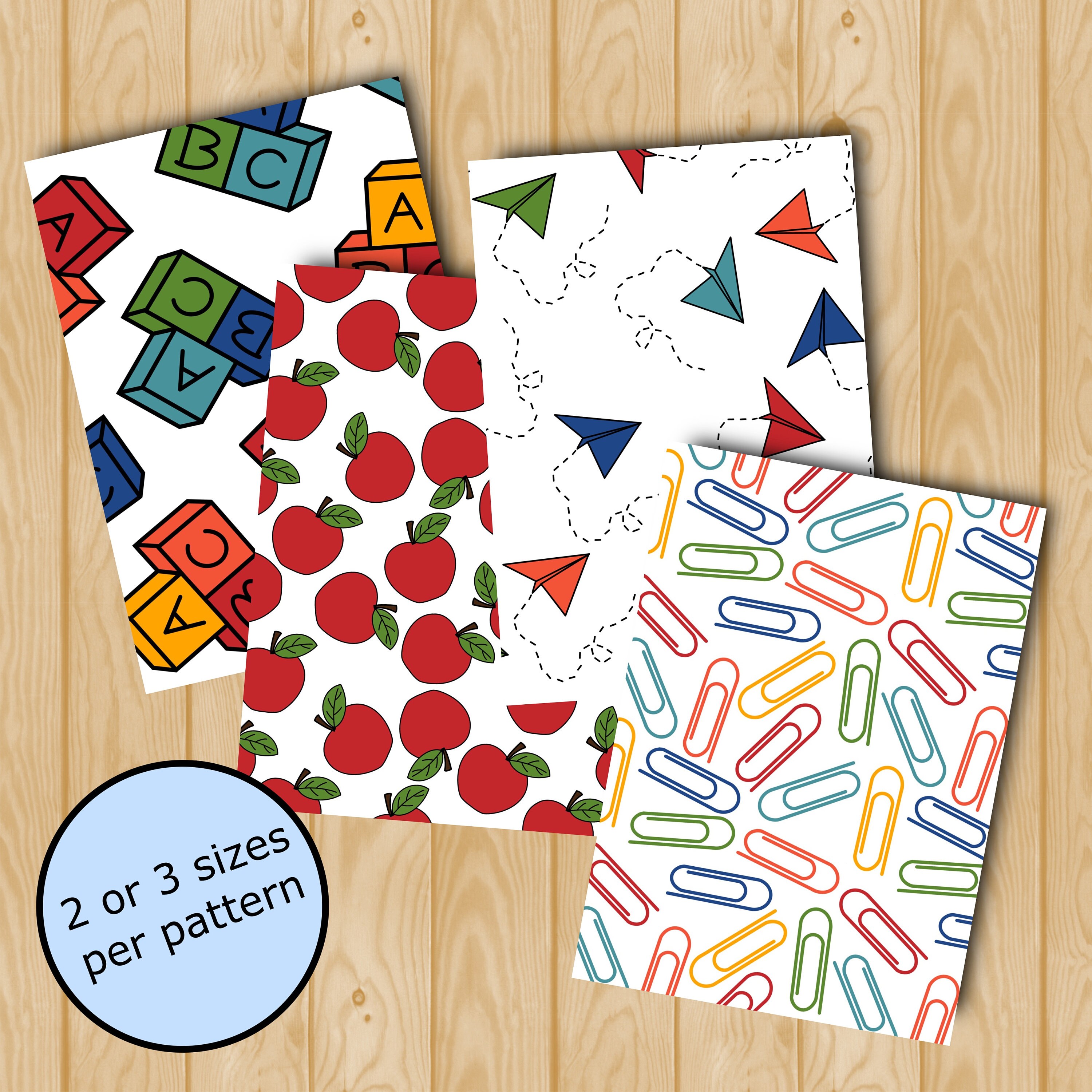 Bright Back to School Digital Paper / Hand Drawn / 17 Designs - Etsy