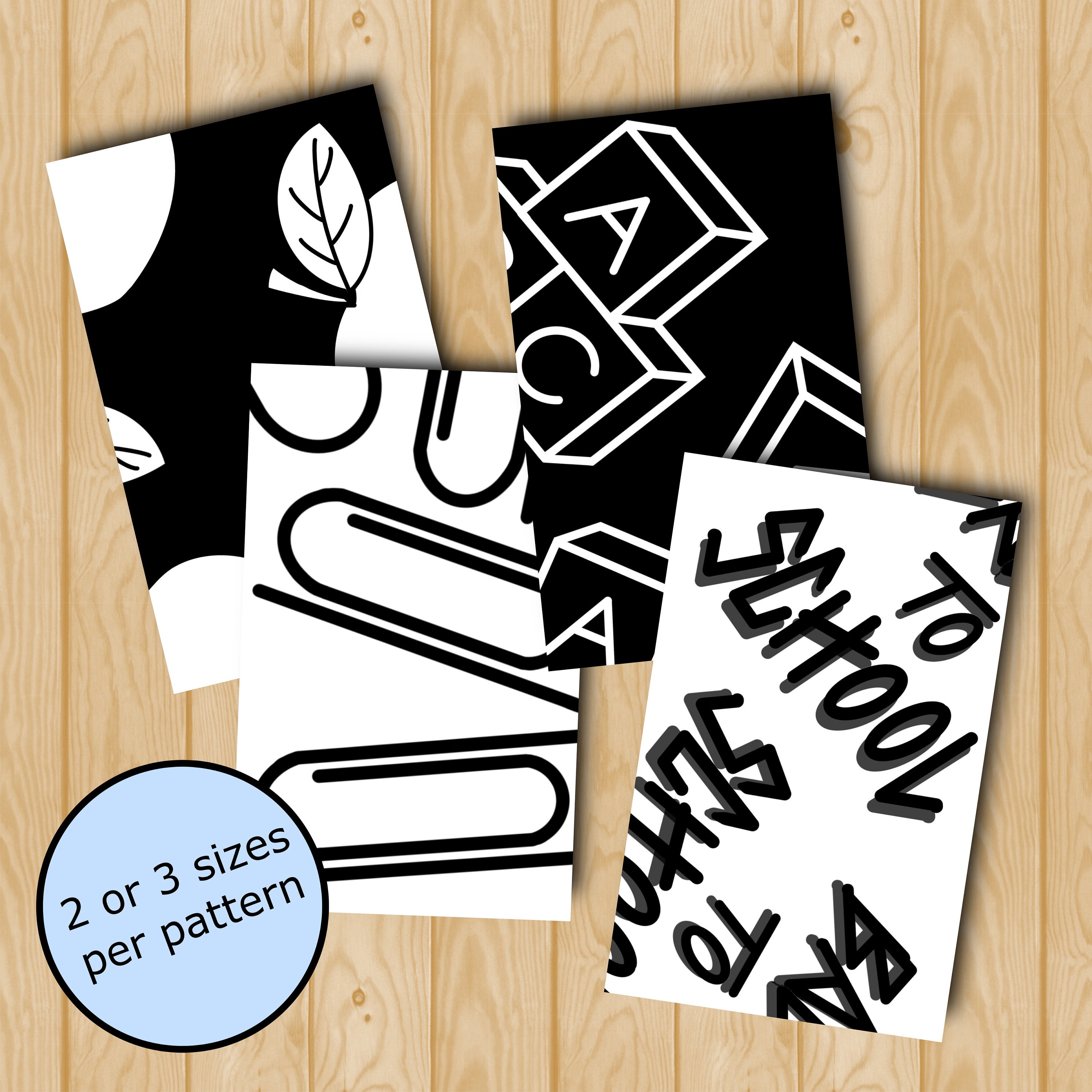 Black and White Back to School Digital Paper / Hand Drawn / 22 Designs ...