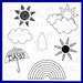 Weather Clipart Set / 15 PNG Files / Monochrome / Transparent ...