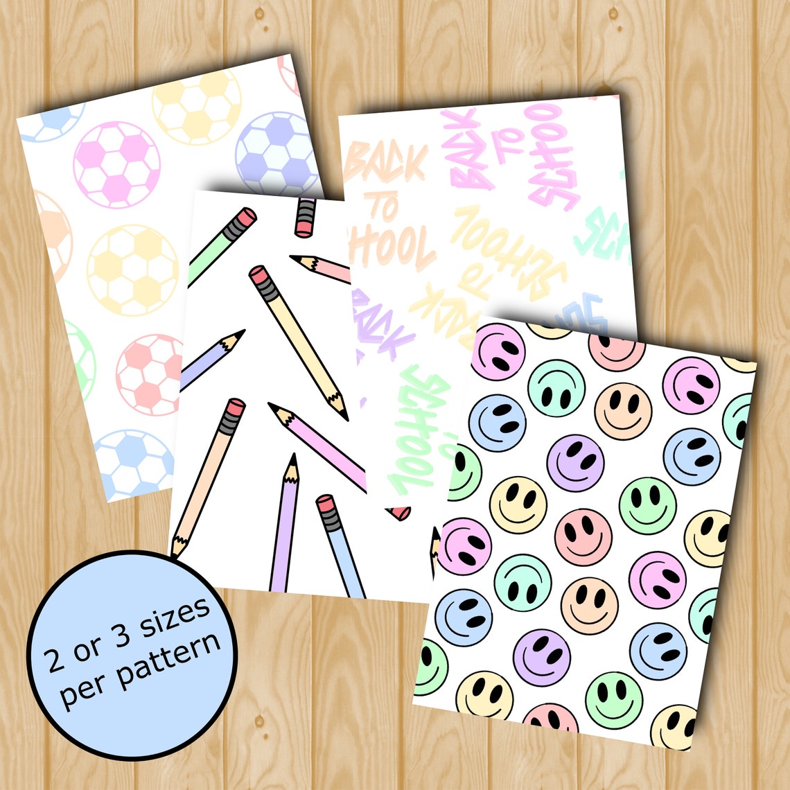 Pastel Back to School Digital Paper / Hand Drawn / 16 Designs ...