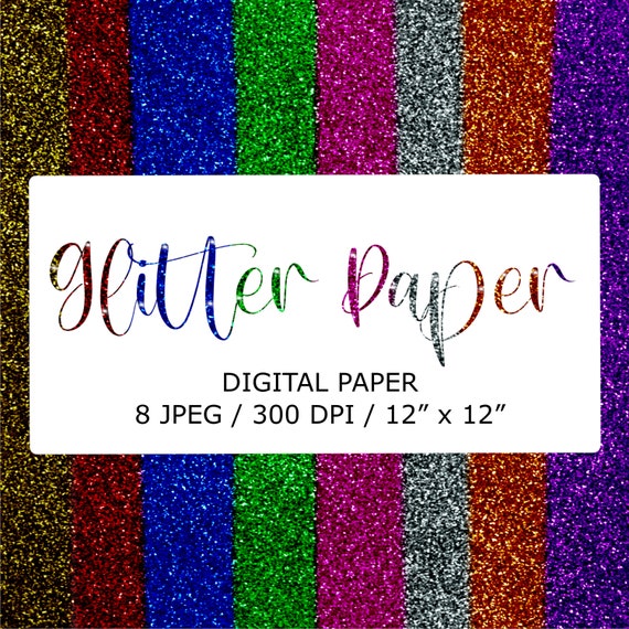 Glitter Digital Paper / 8 Designs / Scrapbook Papers / Digital - Etsy
