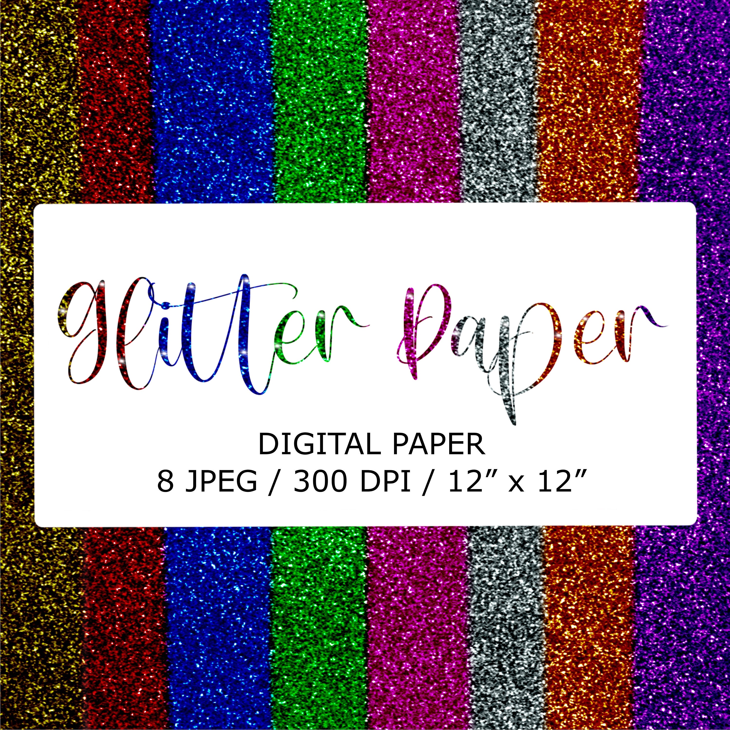 Glitter Digital Paper / 8 Designs / Scrapbook Papers / Digital ...