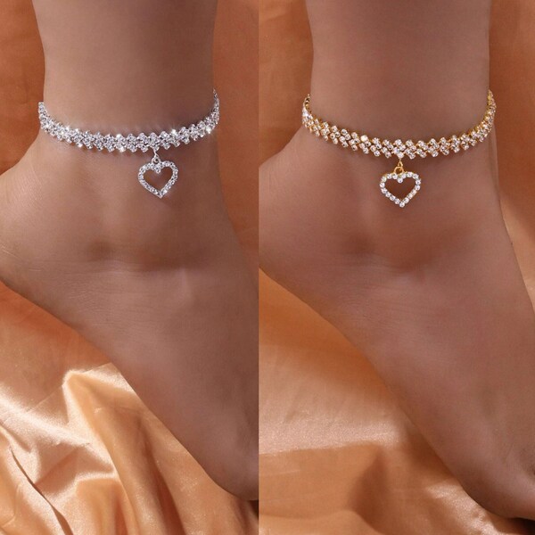 Heart Anklet - Etsy