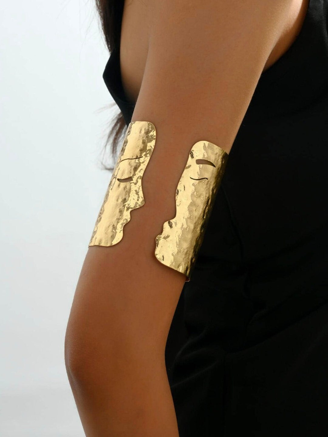 Iron Face Detail Arm Cuff or Bracelet Arm Jewelry Minimalist - Etsy