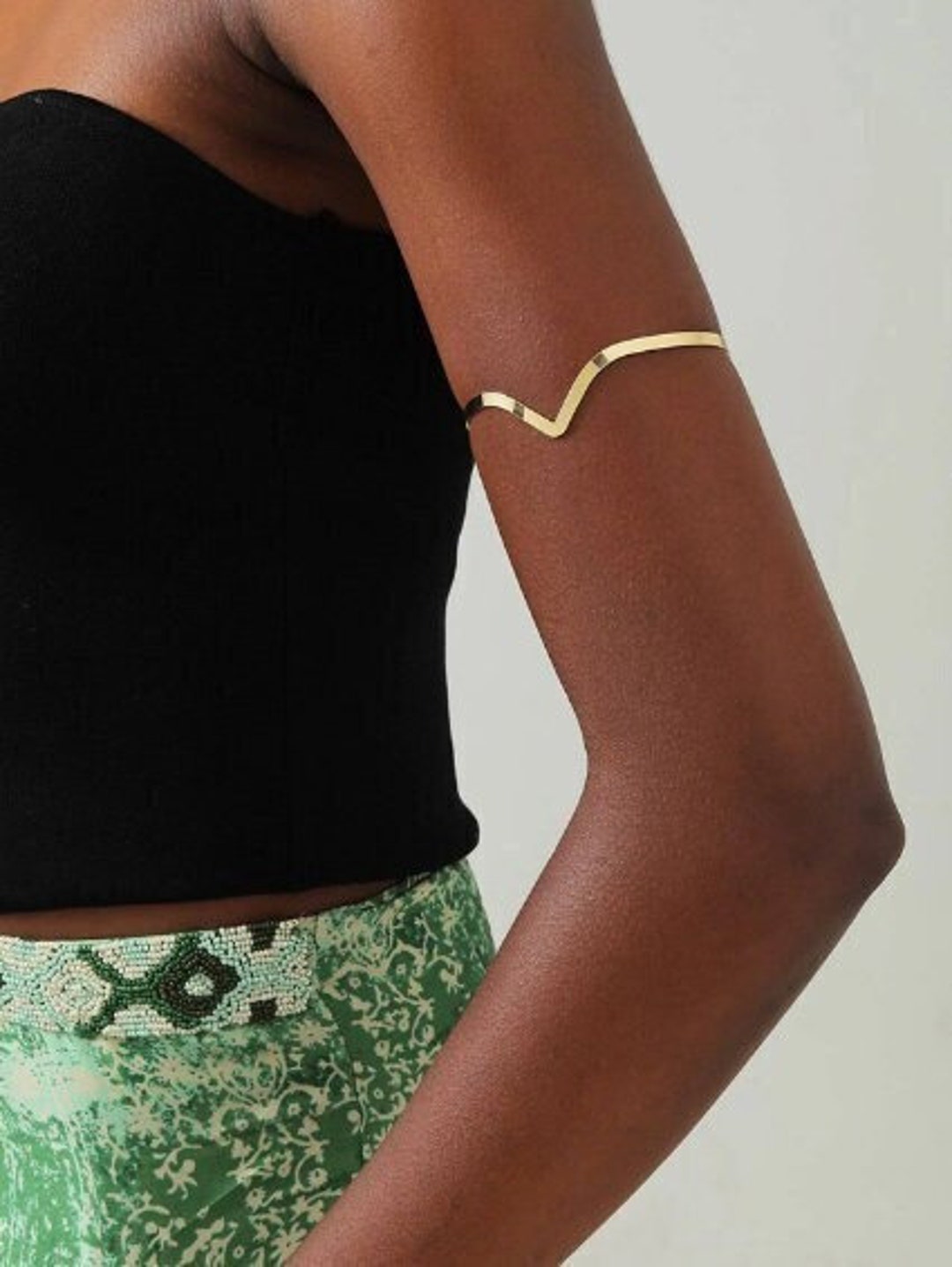 Gold Arm Cuff Upper Arm Band Gold Arm Bangle Gift for - Etsy