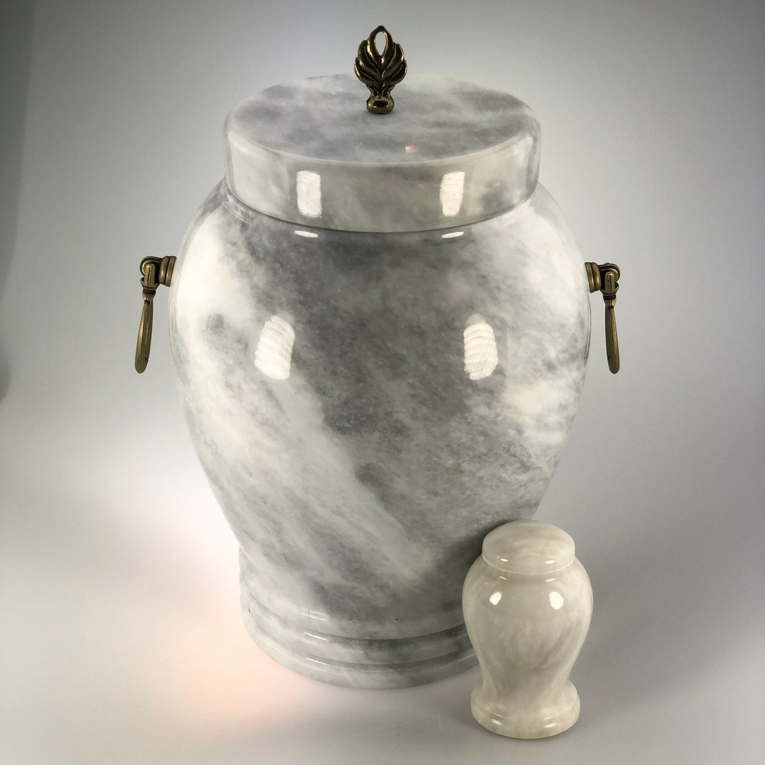 White Marble Urn for Human Ashes Personalized Memory Plaque - Etsy