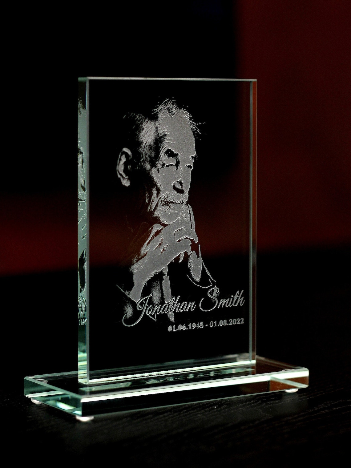 Memorial Glass With Engraved Photo Personalized Engraved - Etsy