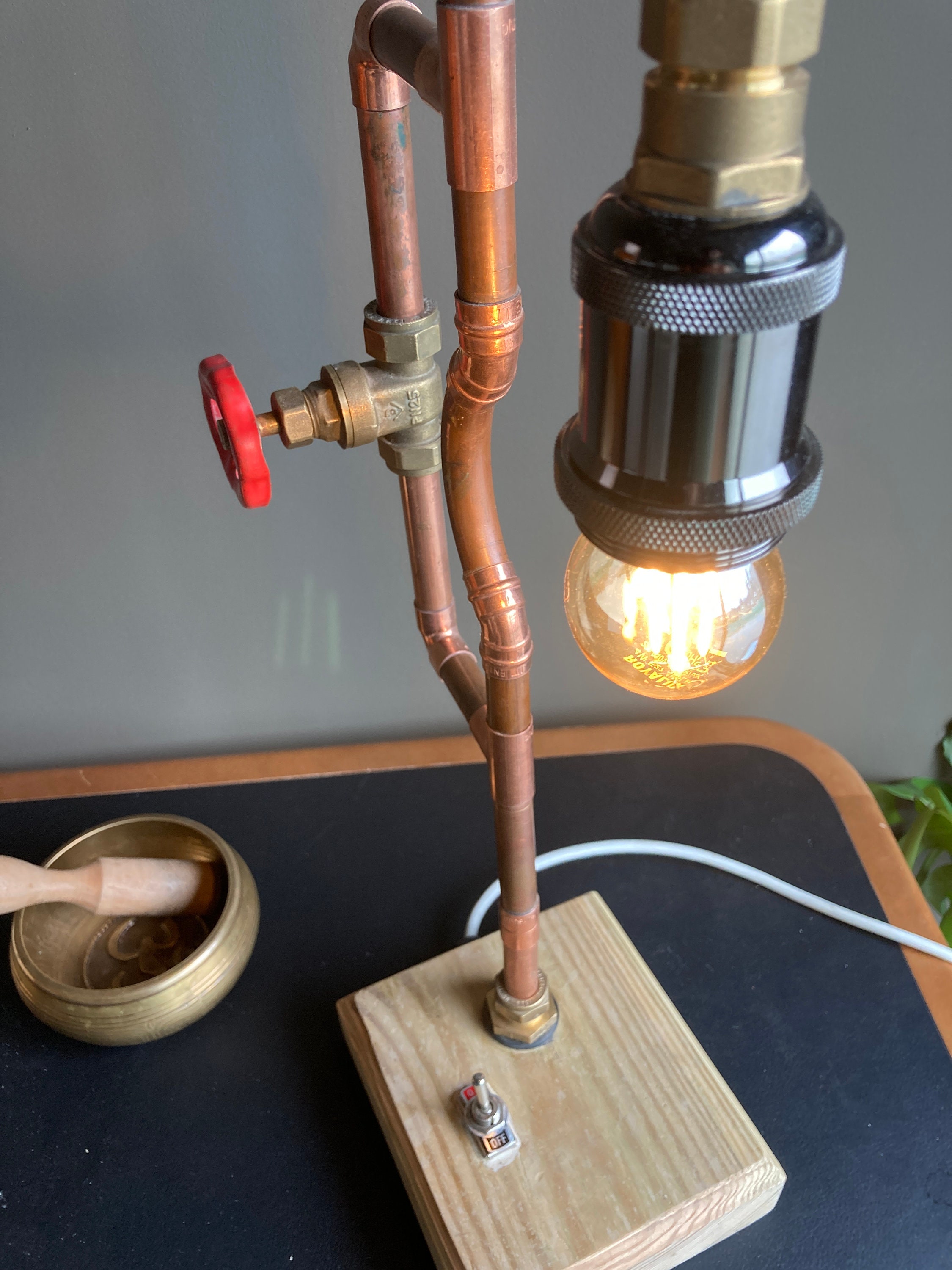 Copper Pipe Industrial Desk Lamp - Etsy