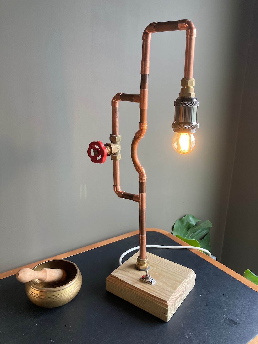 Copper Pipe Industrial Desk Lamp - Etsy