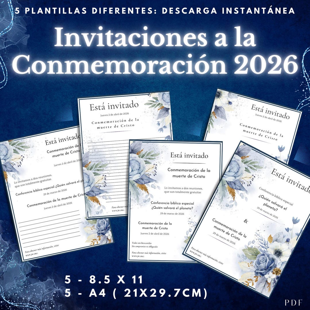 2026 Memorial Invitation | Invitación Conmemoración 2026 | Blue Floral ...