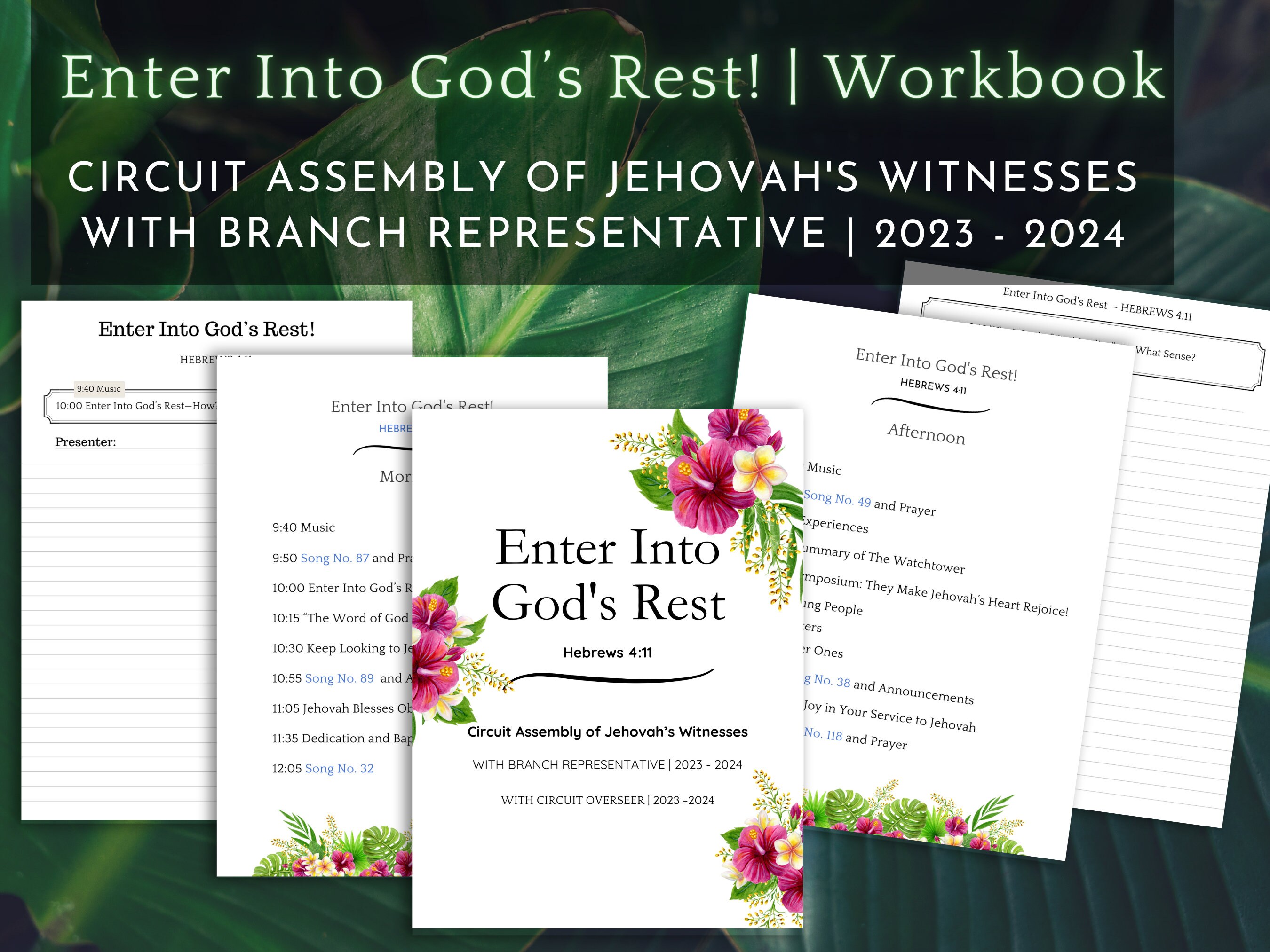 Enter Into God's Rest 2023 2024 Assembly of Jehovah's Witnesses Program ...