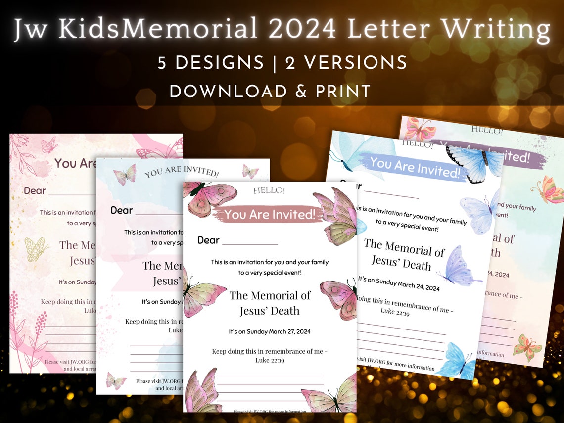 Memorial of Jesus' Death Invitation 2024 Jw Memorial Invite Letter ...