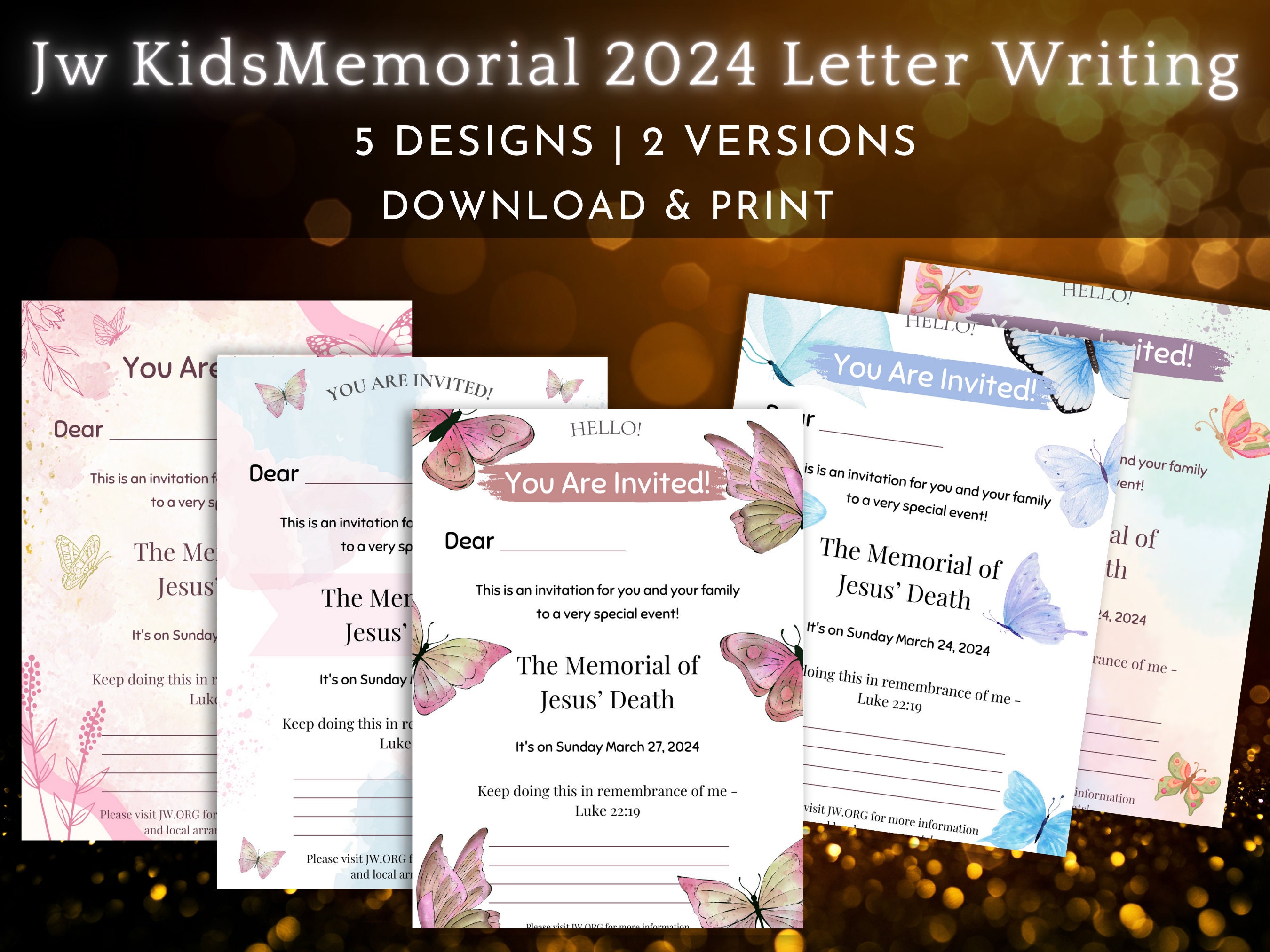 Memorial of Jesus' Death Invitation 2024 Jw Memorial Invite Letter ...