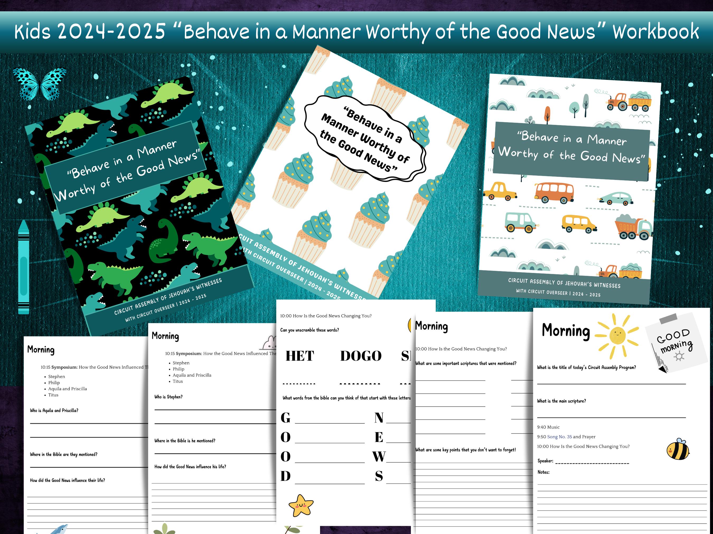 Jw Kids Assembly Workbook | 2024-2025 " Behave in a Manner Worthy of ...
