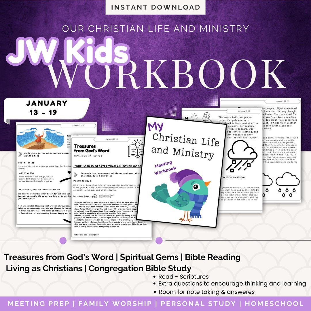Jw Kids Study Workbook | January 13-19 | Midweek Meeting | OCLAM ...