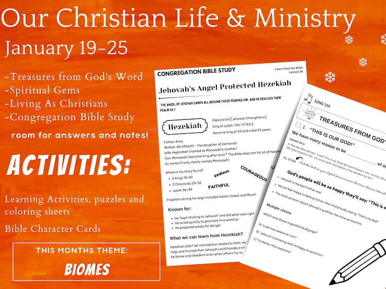 JW Kids Meeting Workbook January 15-29 | Printable Study Guide ...