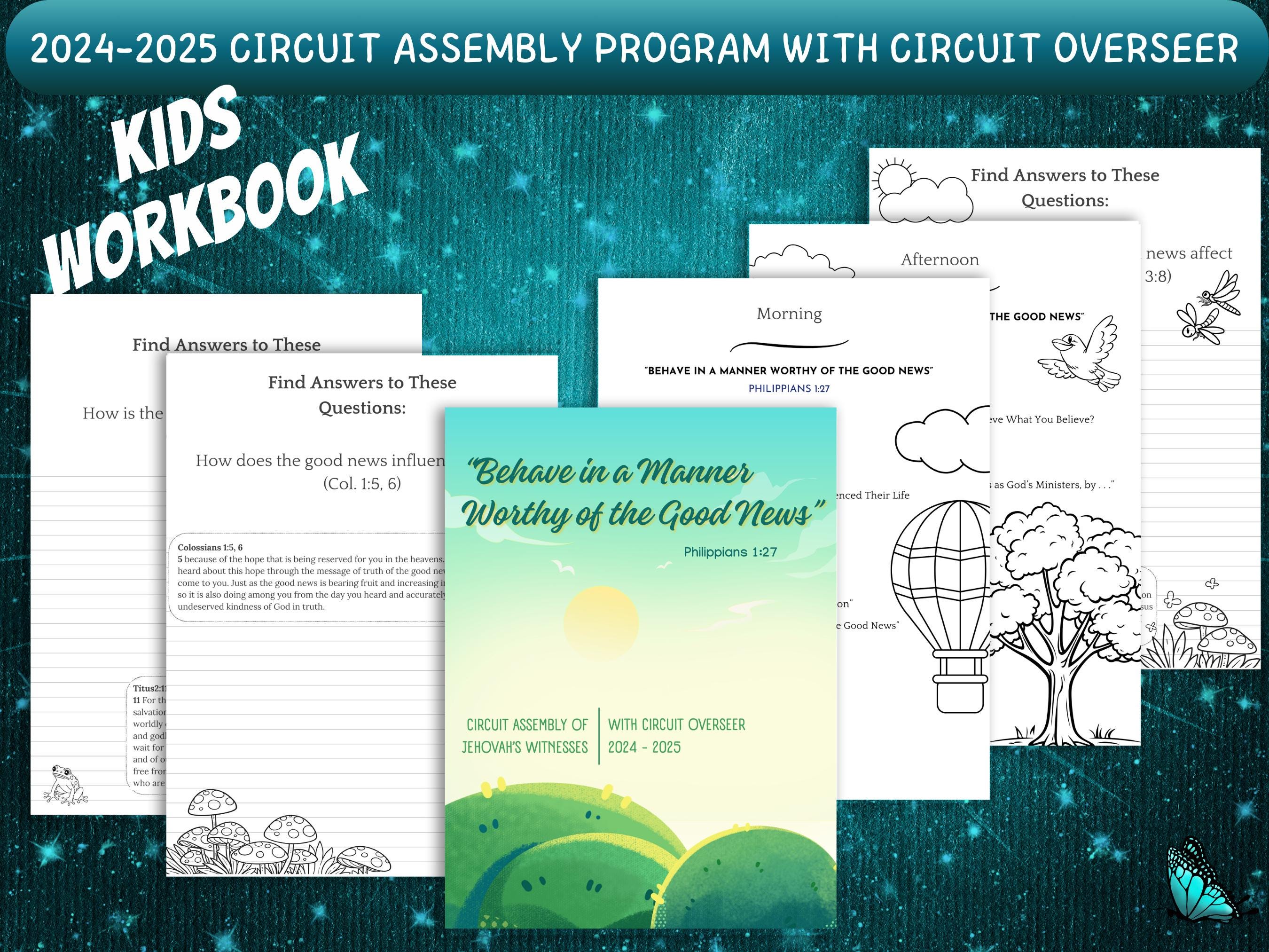 Jw Kids Assembly Workbook | 2024-2025 " Behave in a Manner Worthy of ...