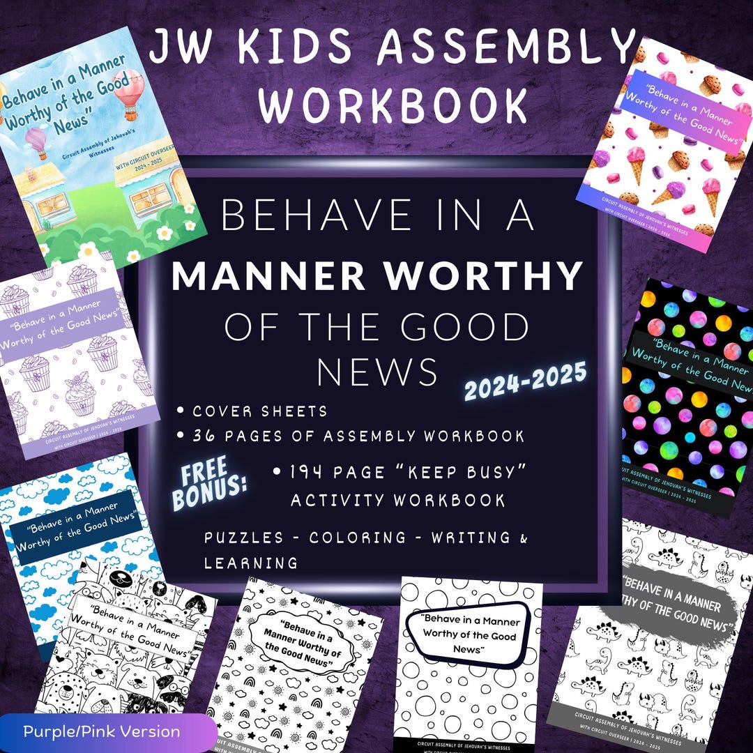 Caderno de Exercícios da Assembleia Jw Kids 2024-2025 Comporte-se de ...