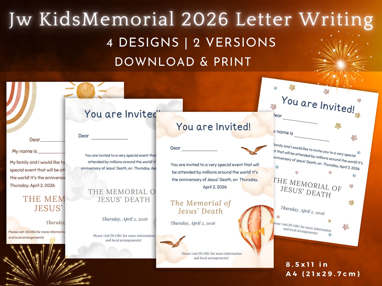 Memorial of Jesus' Death Invitation | 2026 | Letter Writing | Jw Gift ...