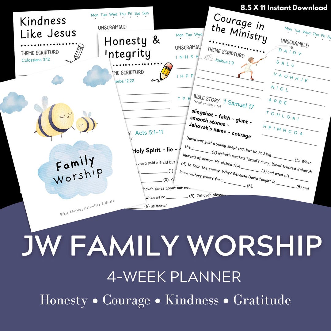 4-week Family Worship Planner for Jehovah’s Witnesses | Printable Bible ...