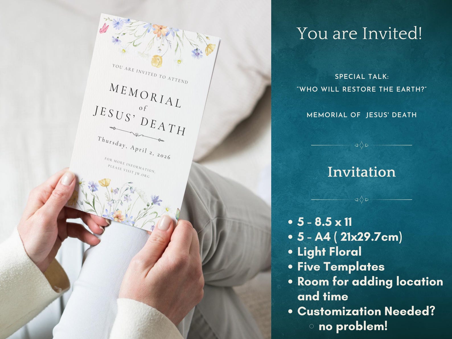 Memorial of Jesus' Death Invitation | 2026 | Special Talk | Letter ...