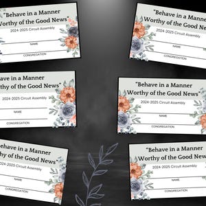 Name Badges | JW Printable | Behave in a Manner Worthy of the Good News ...